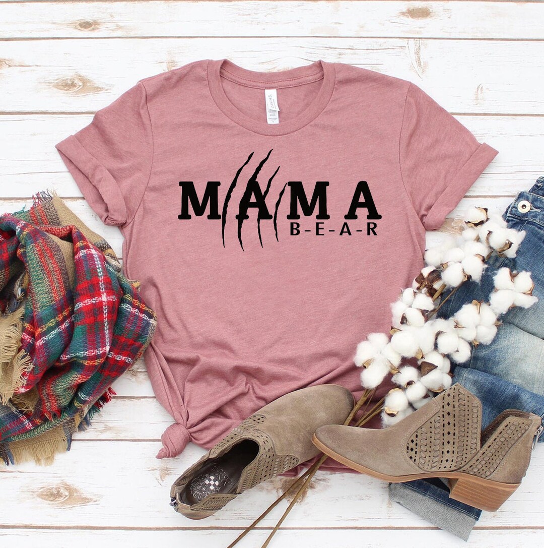 Mama Bear T-shirt, Mom Life Shirt, Animal Naturel Lover Gift, Mummy Tee ...