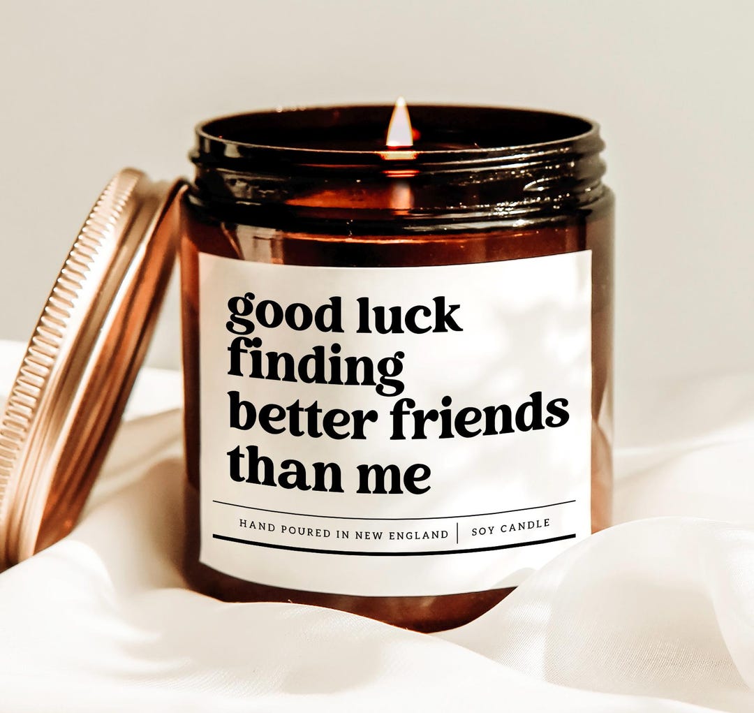 Good Luck Finding Better Friends Than Me Candle, Farewell Gift, Friends ...