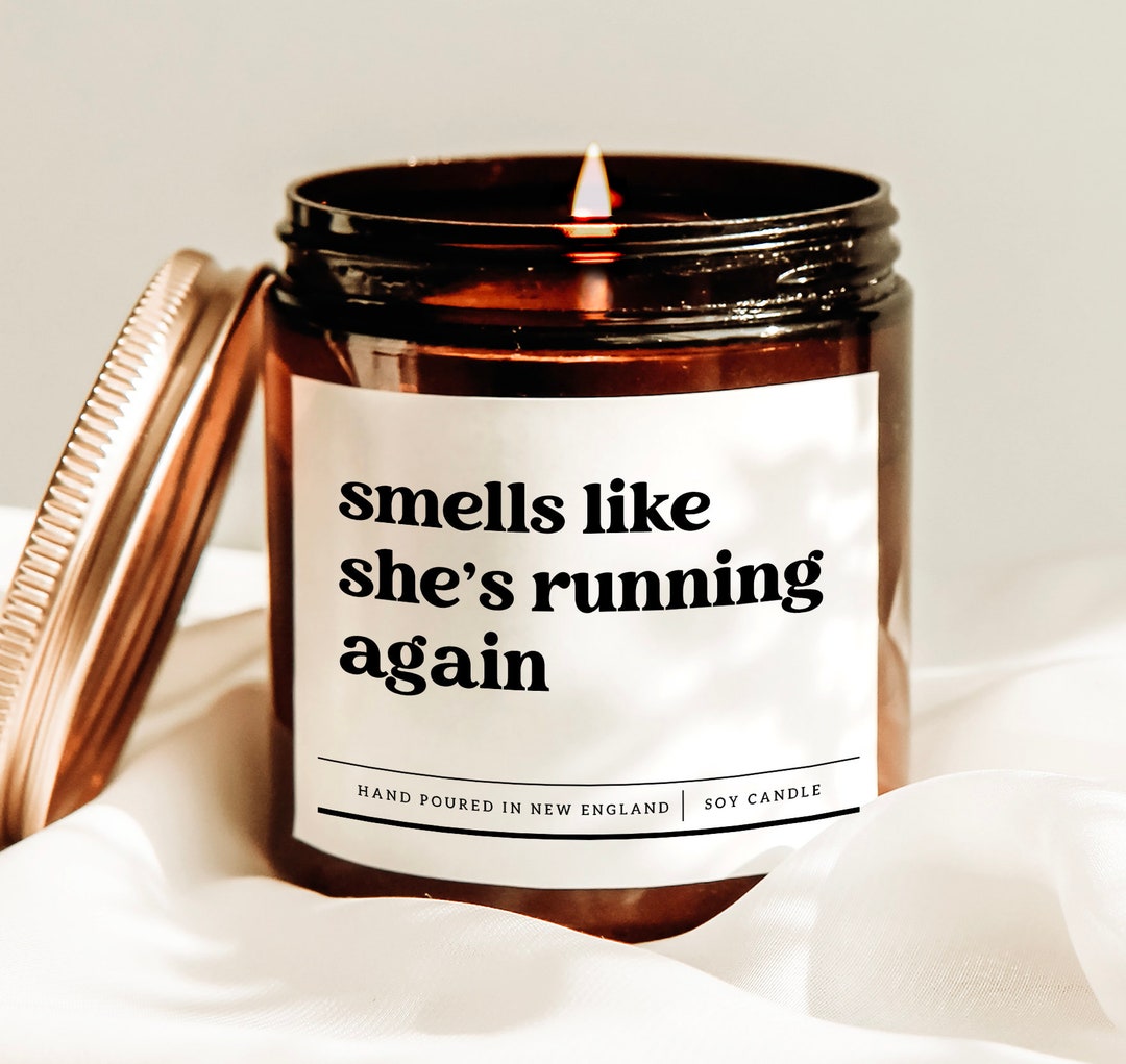 Smells Like She's Running Candle, Gift for Runner, Friend Marathon Gift ...