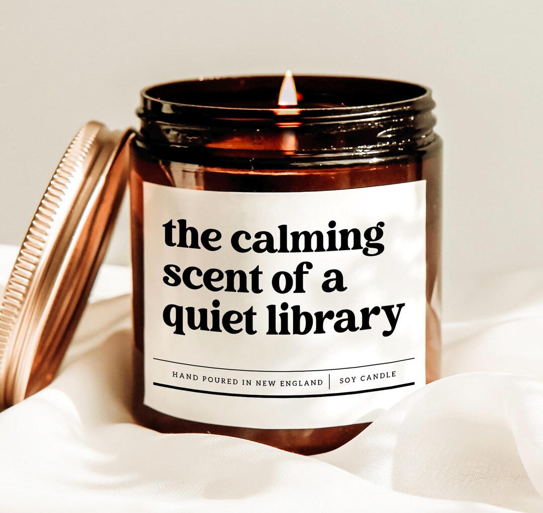 The Calming Scent of A Quiet Library Candle, Librarian Gift, Book Lover ...