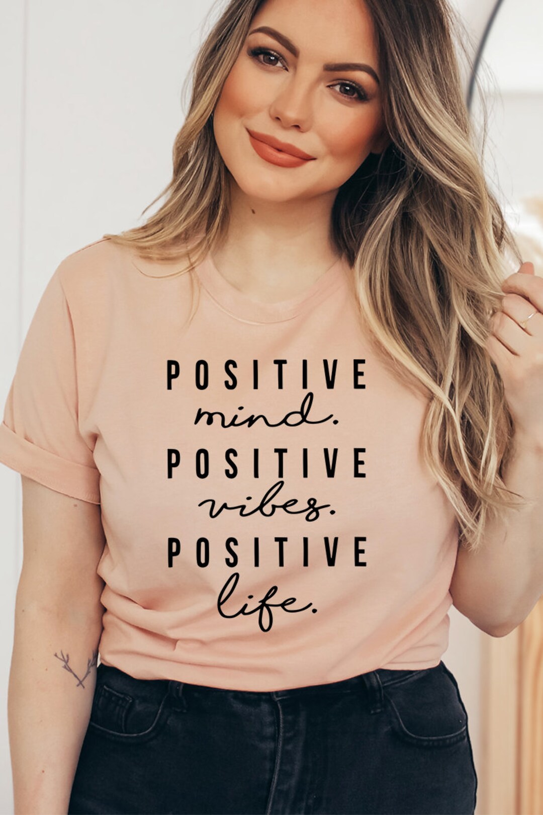Positive Mind T-shirt, Positive Vibes Shirt, Positive Life Gift ...