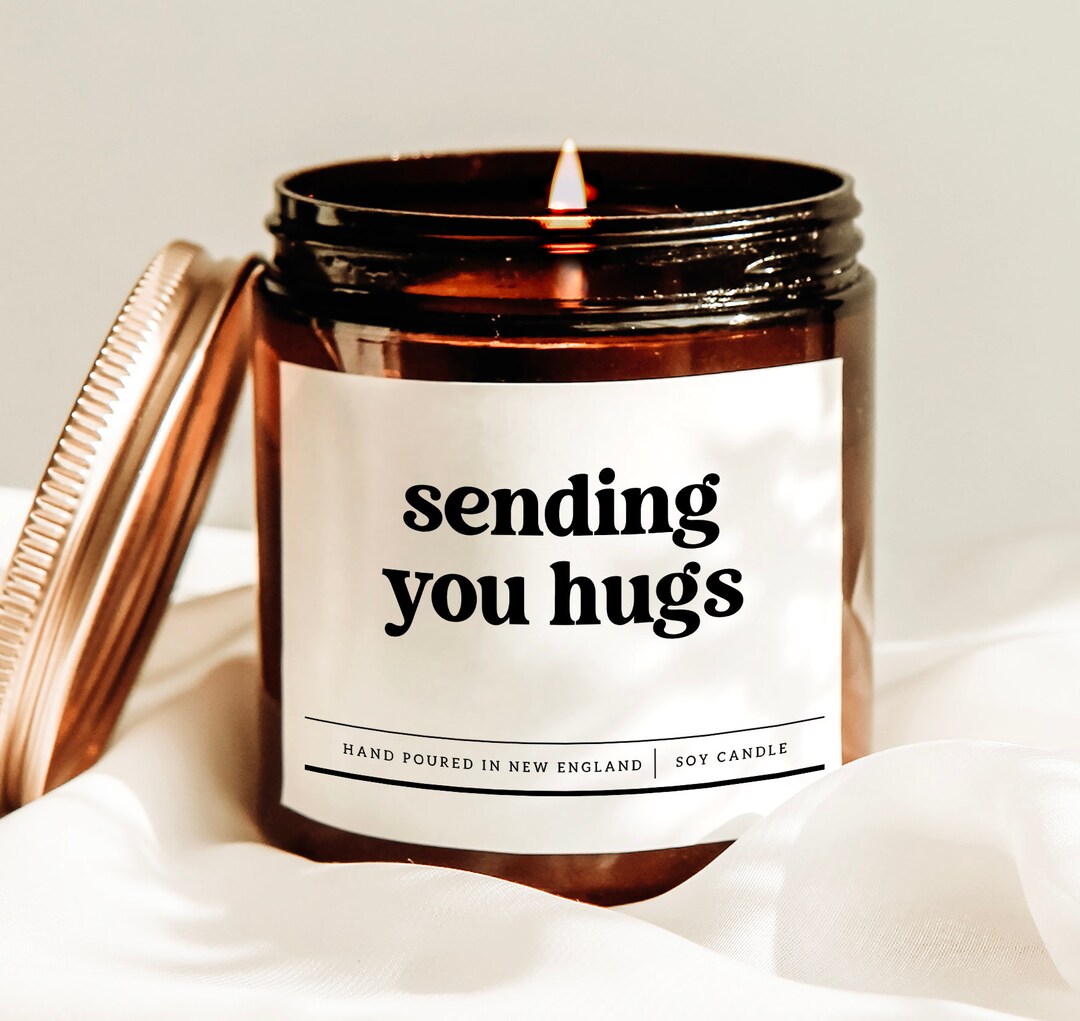Sending You Hugs Candle, Thinking of You Gift, Miss You Candle, Long ...