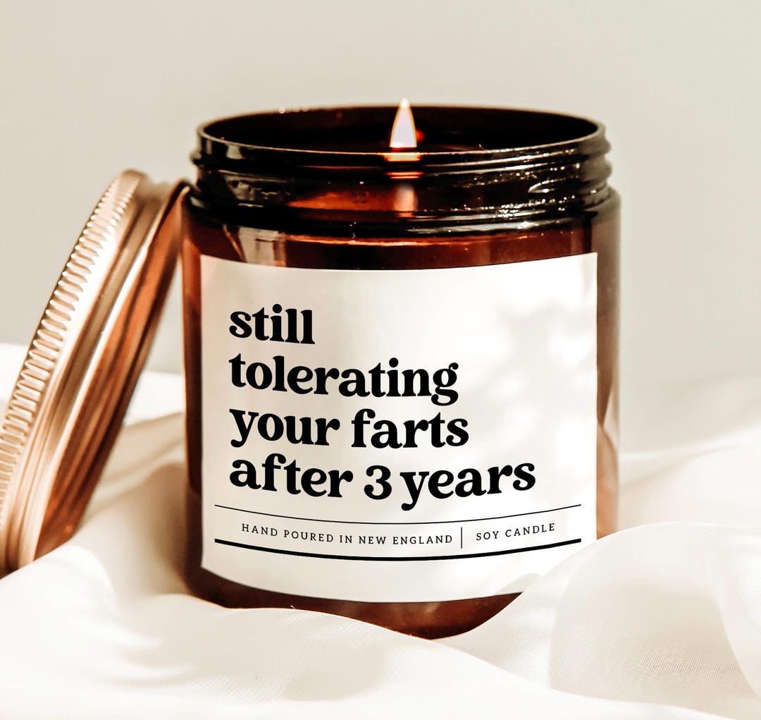 Still Tolerating Your Farts After 3 Years Candle, 3rd Anniversary Gift ...