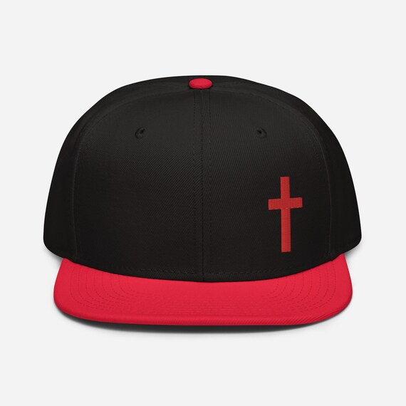 Christian Cross Snapback Hat-embroidered Cross - Etsy
