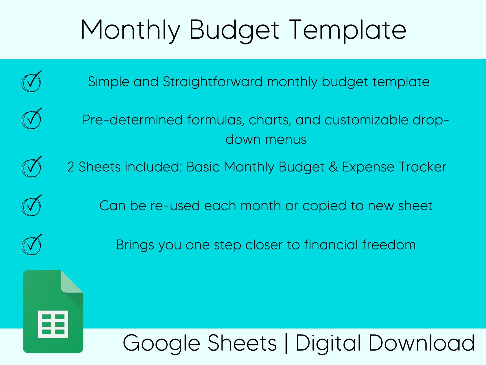 Simple Monthly Budget | Monthly Budget Template | Spreadsheet Budget ...