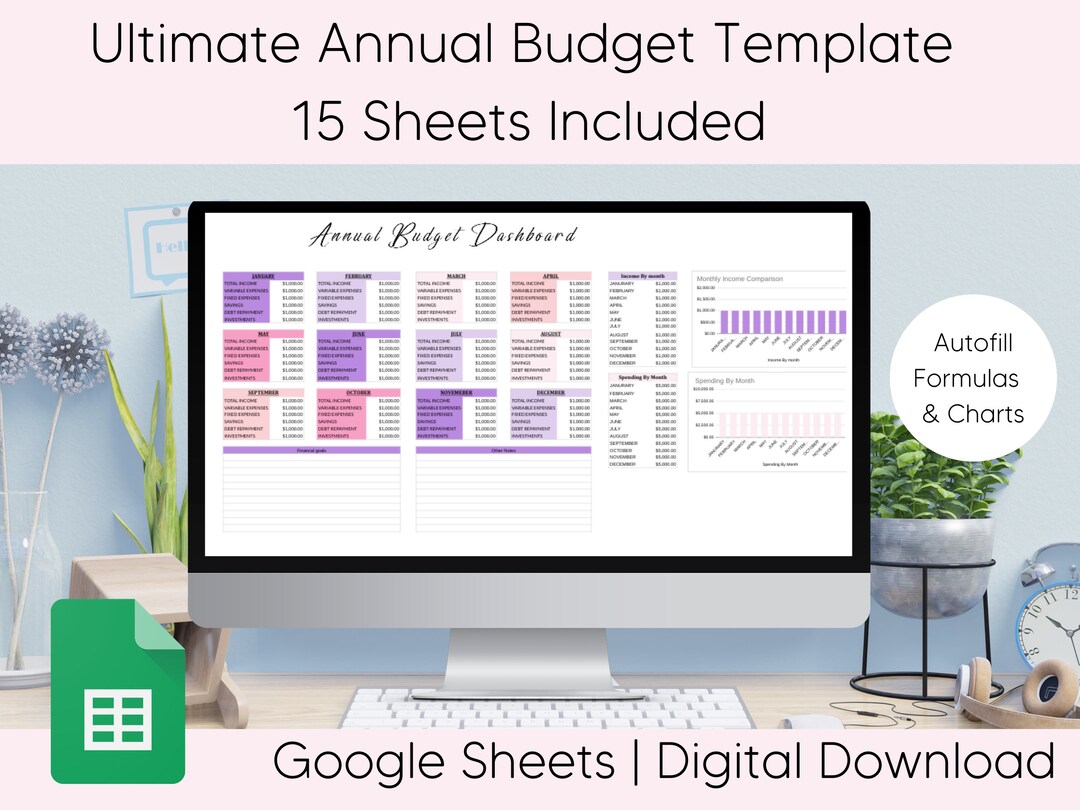 Ultimate Annual Budget Template 15 Sheets Included | Budget Template ...