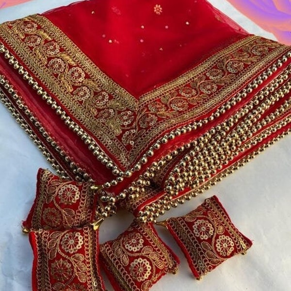 Bridal Red Dupatta - Etsy