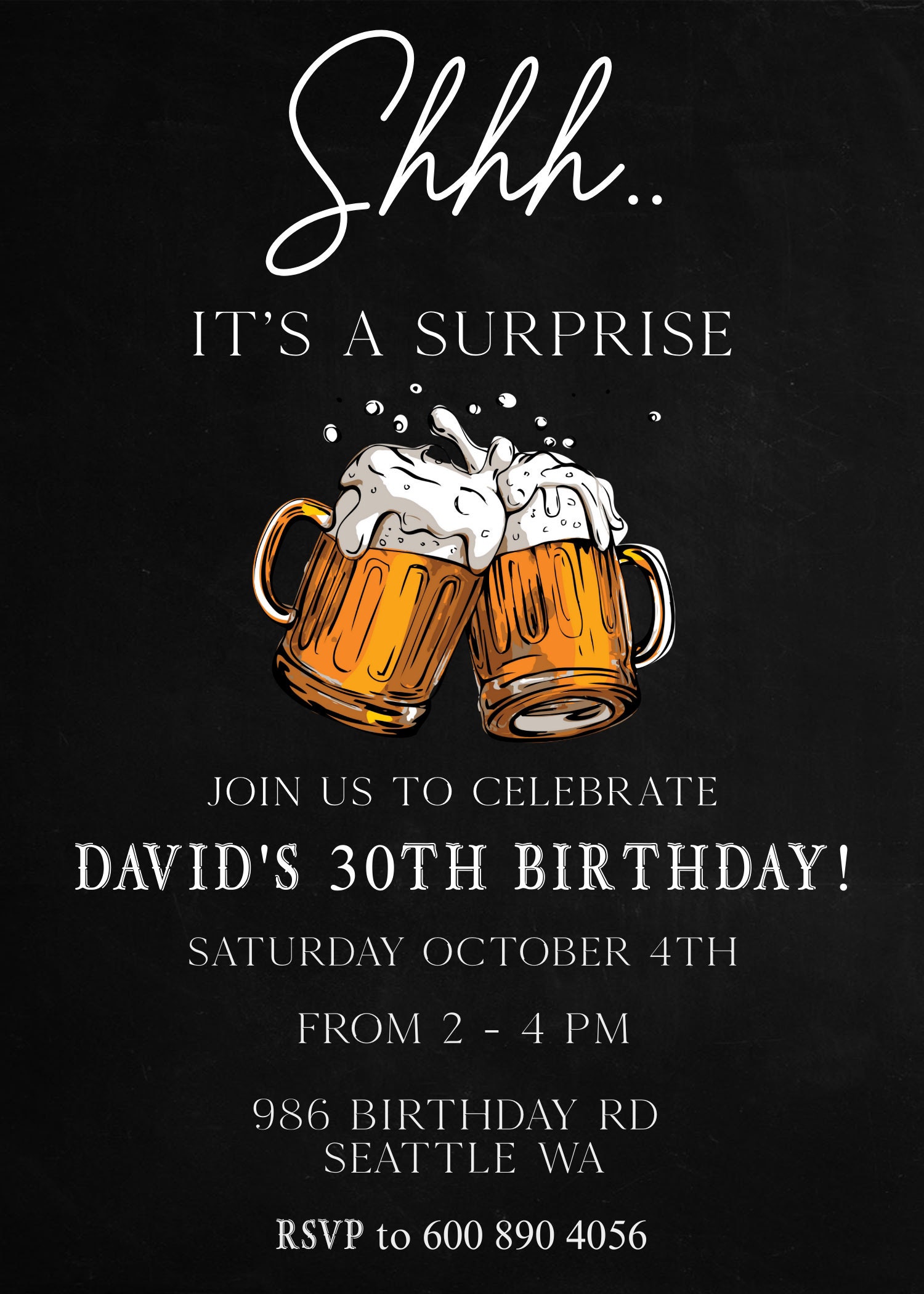 EDITABLE Beer Surprise Birthday Party Invitation 30th 40th - Etsy UK