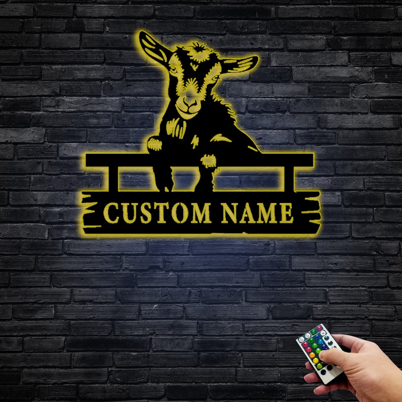 Custom Goat Metal Wall Signs-personalized Goat Metal Wall Art-goat ...