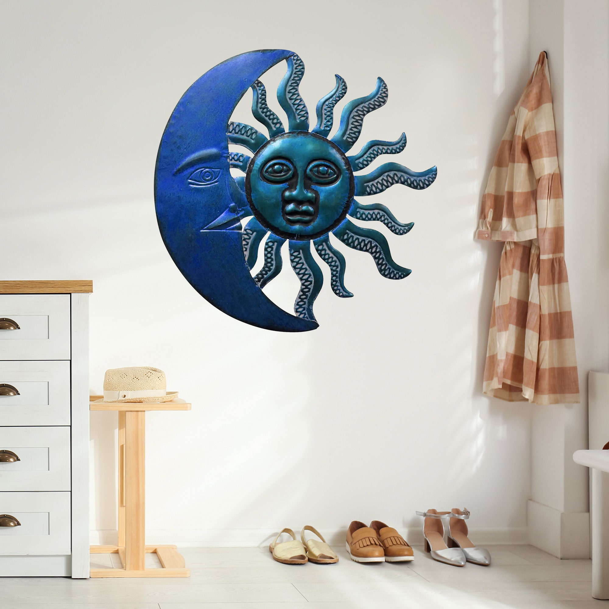 Handmade Sun and Moon Metal LED Wall Sign-sun and Moon Metal Wall Art ...