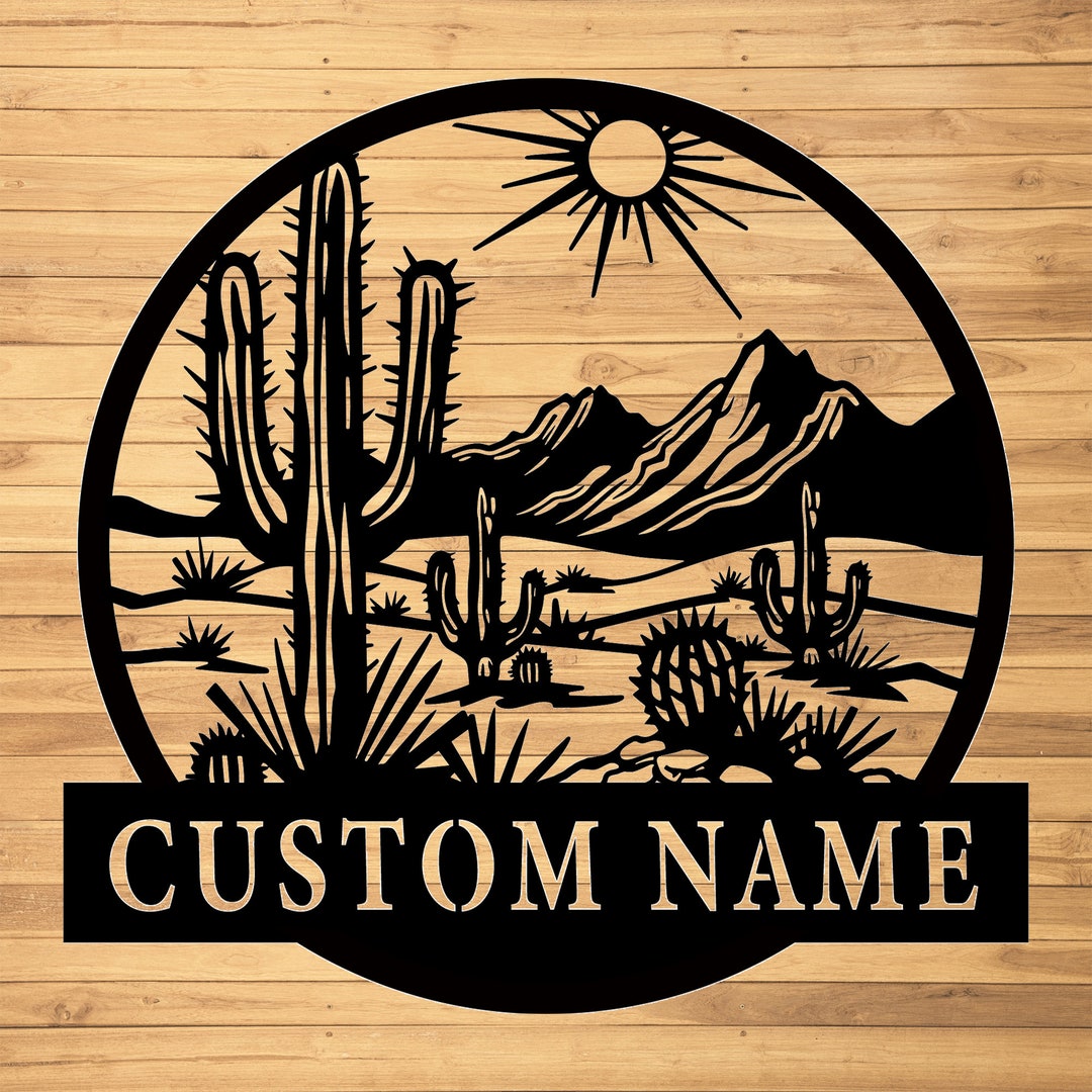 Custom Cactus Metal Wall Sign-personalized Cactus Metal Wall Art-cactus ...