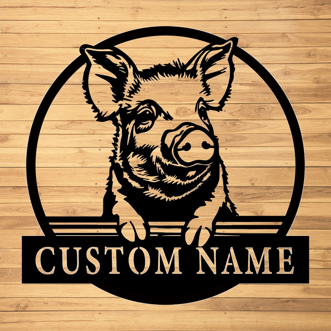 Custom Pig Metal Wall Signs-personalized Pig Metal Wall Art-pig Metal ...