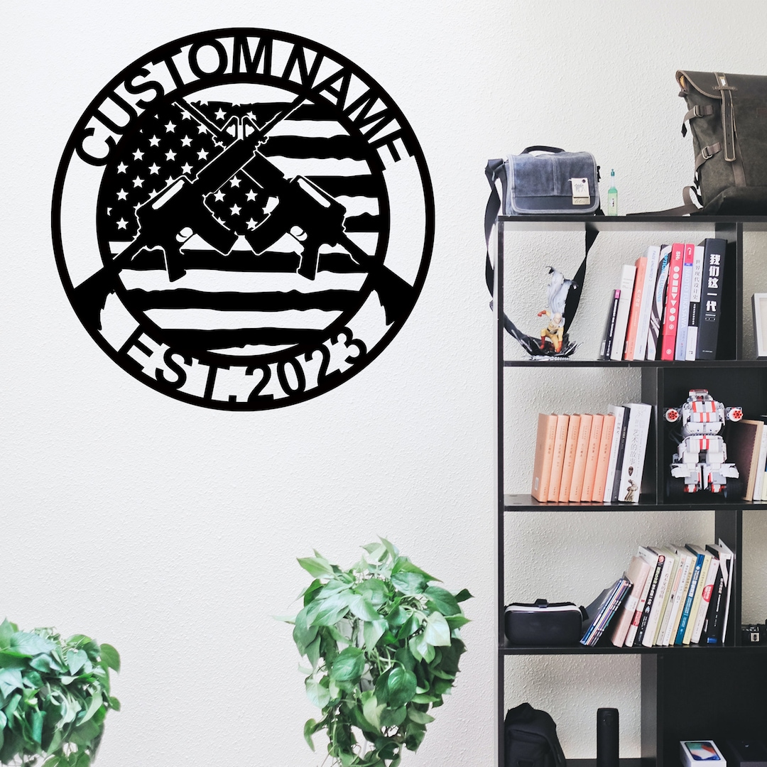 Custom Gun Metal Wall Sign-personalized Gun Metal Wall Art-gun Metal ...