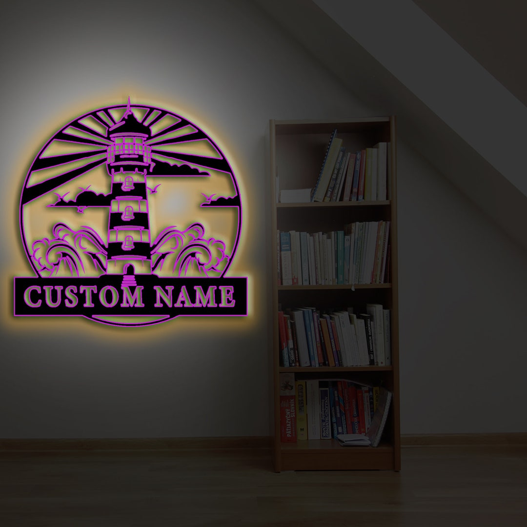 Custom Lighthouse Metal Wall Sign-personalized Lighthouse - Etsy