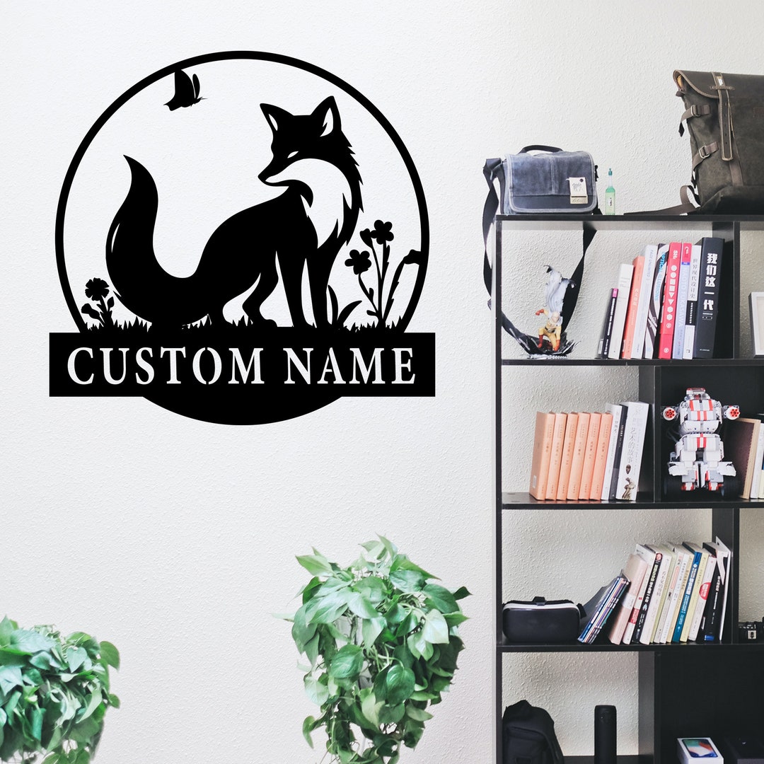 Custom Fox Metal Wall Led Signs-personalized Metal Fox Decor-custom Fox ...