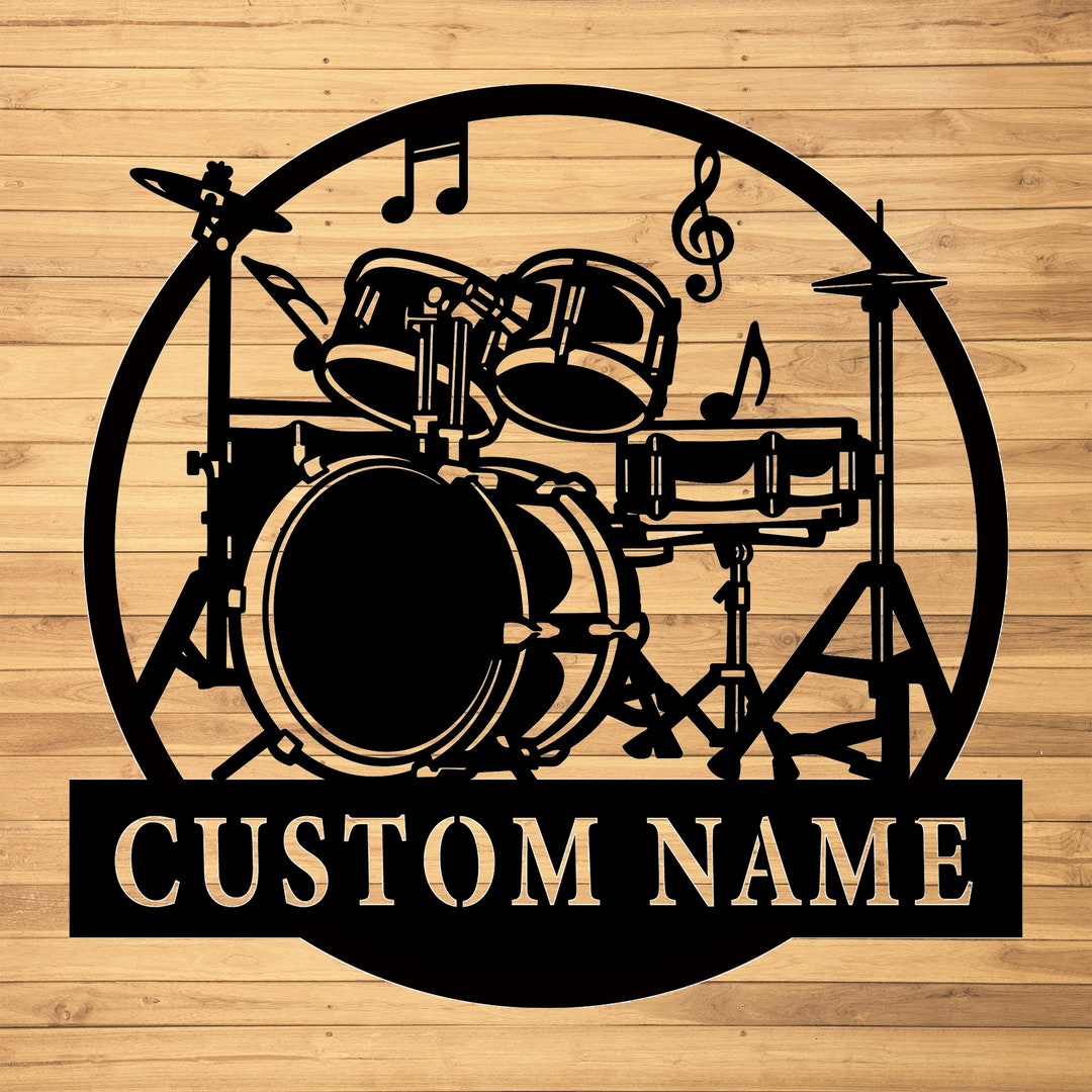 Custom Drum Metal Wall Sign-personalized Drum Metal Wall Art-drum Metal ...