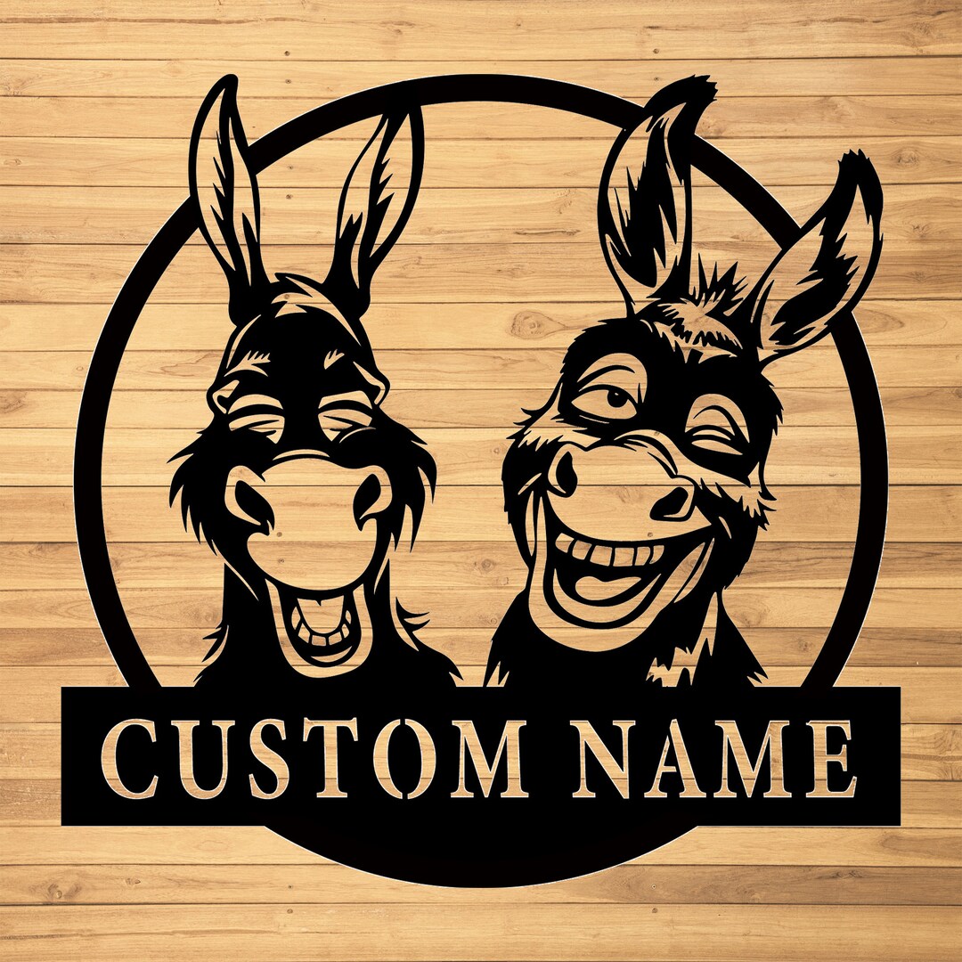 Custom Donkey Metal Wall Sign-personalized Donkey Metal Wall Art-donkey ...