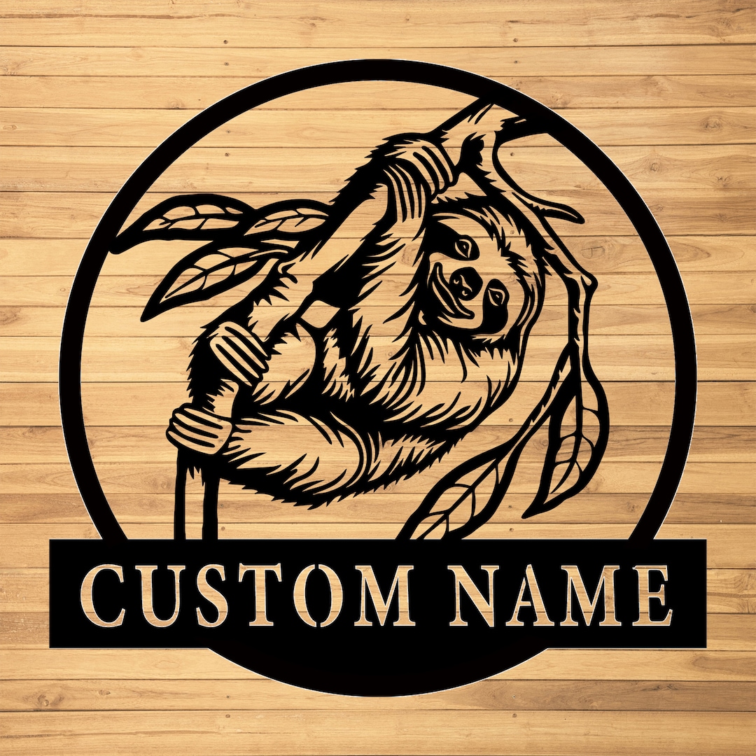 Custom Sloth Metal Wall Sign-personalized Sloth Metal Wall Art-sloth ...