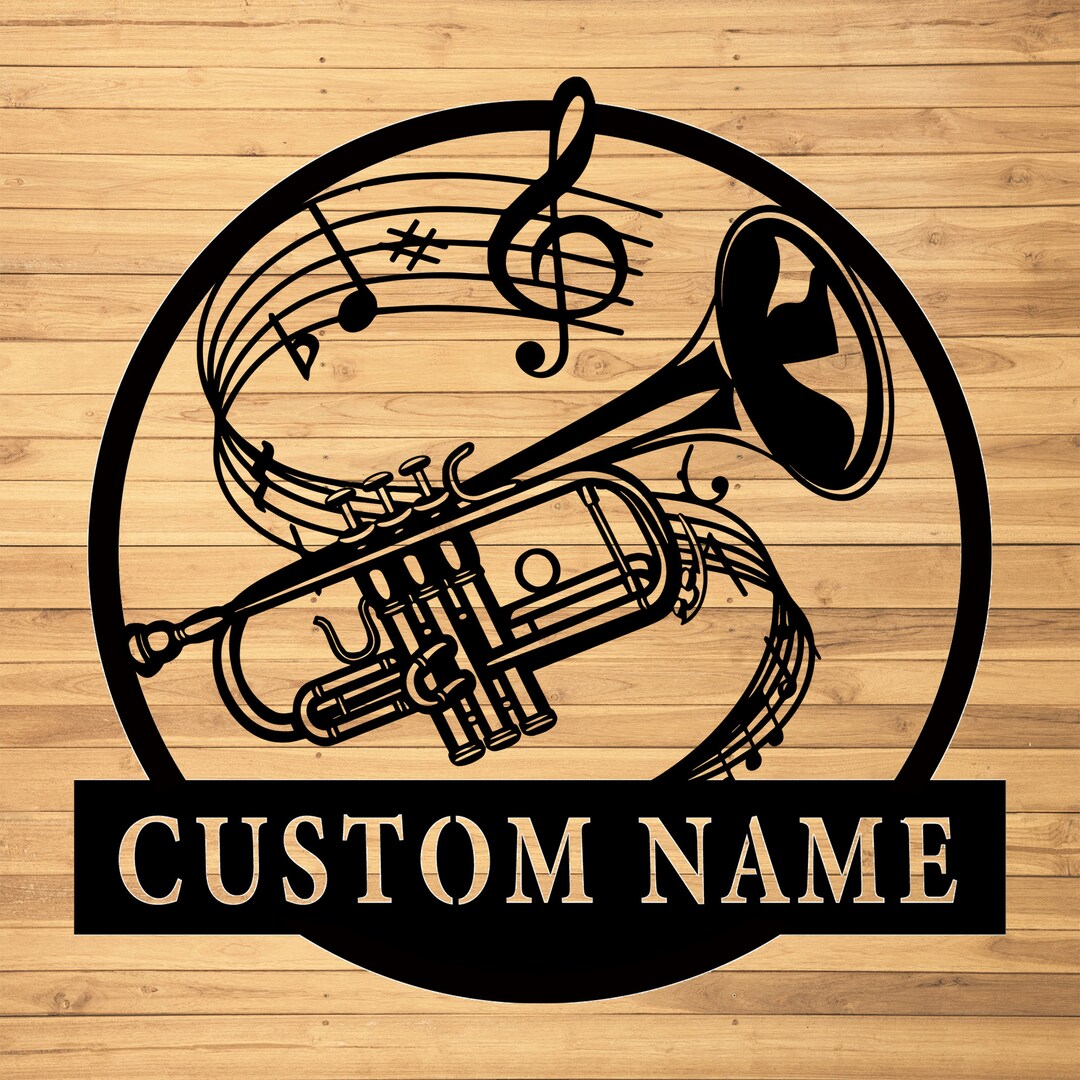 Custom Trumpet Metal Wall Sign-personalized Trumpet Metal Wall Art ...