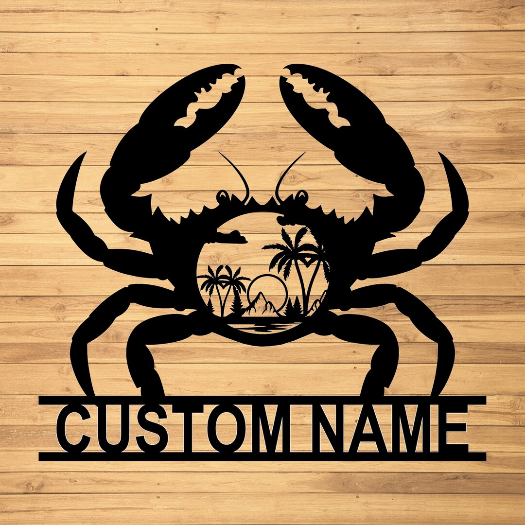 Custom Crab Metal Wall Signs-personalized Crab Metal Wall Art-crab ...