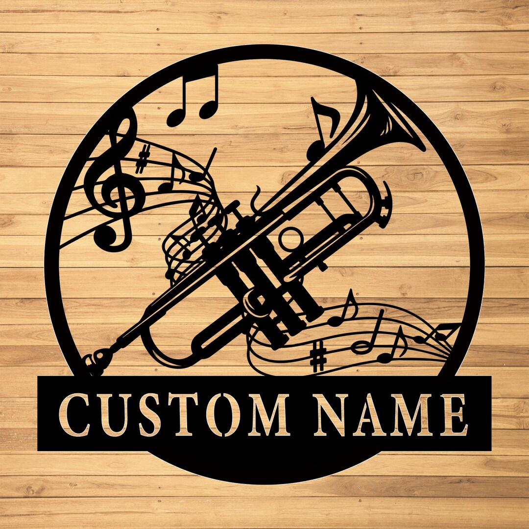 Custom Trumpet Metal Wall Sign-personalized Trumpet Metal Wall Art ...