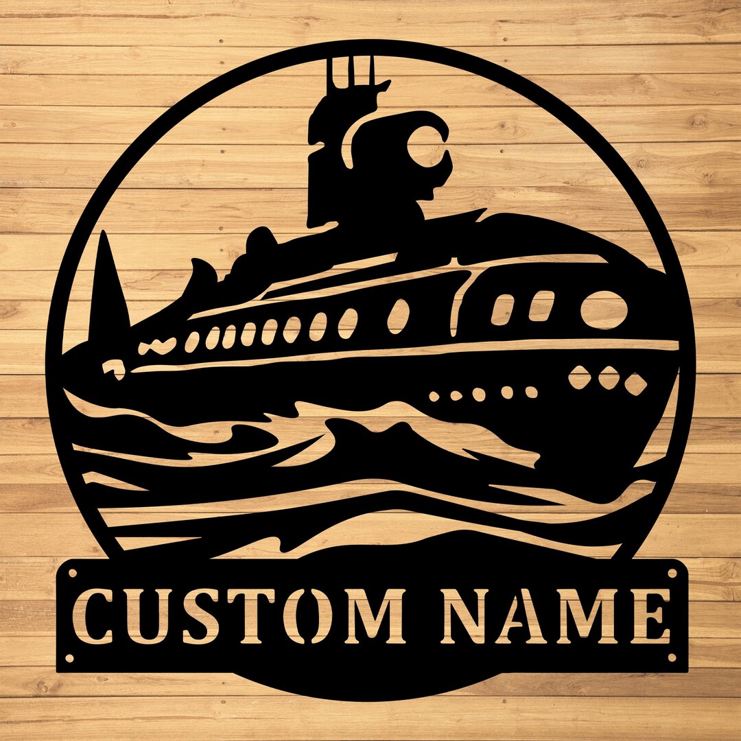 Custom Submarine Metal Wall Sign-personalized Submarine Metal Wall Art ...