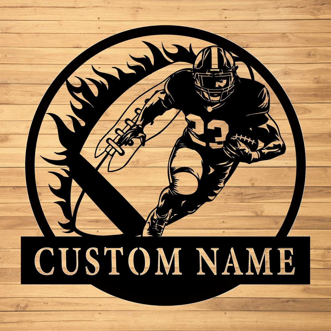 Custom Football Metal Wall Sign-personalized Football Metal Wall Art ...