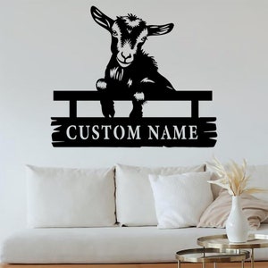 Custom Goat Metal Wall Signs-personalized Goat Metal Wall Art-goat ...