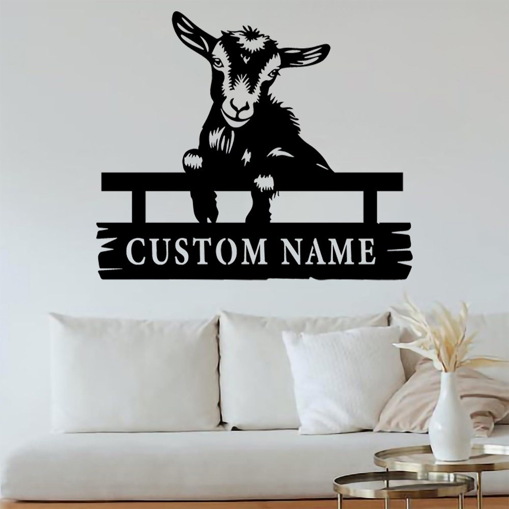 Custom Goat Metal Wall Signs-personalized Goat Metal Wall Art-goat ...
