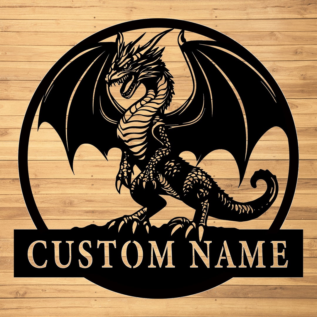 Custom Dragon Metal Wall Sign-personalized Dragon Metal Wall Art-dragon ...