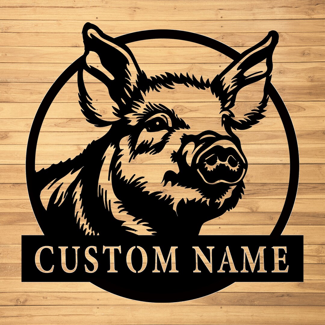 Custom Pig Metal Wall Signs-personalized Pig Metal Wall Art-pig Metal ...