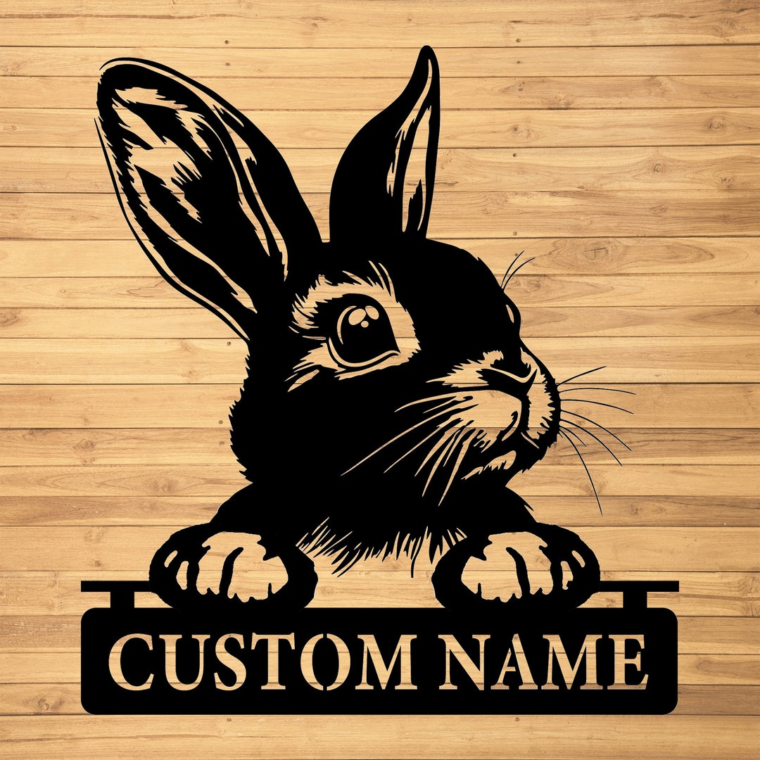 Custom Rabbit Metal Wall Signs-personalized Rabbit Metal Wall Art ...