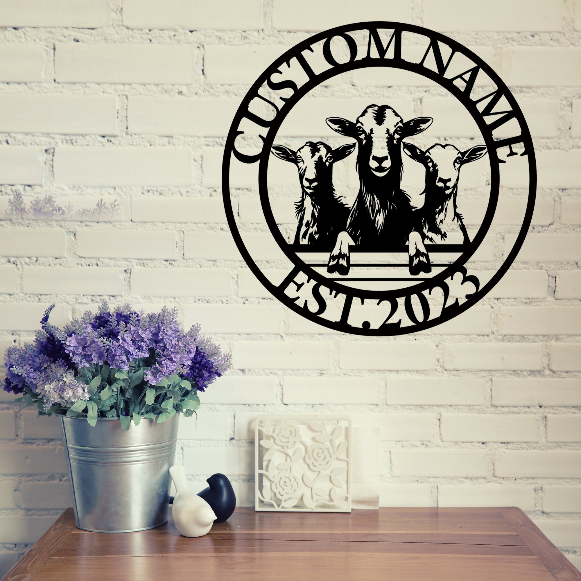 Custom Goat Metal Wall Signs-personalized Goat Metal Wall Art-goat ...