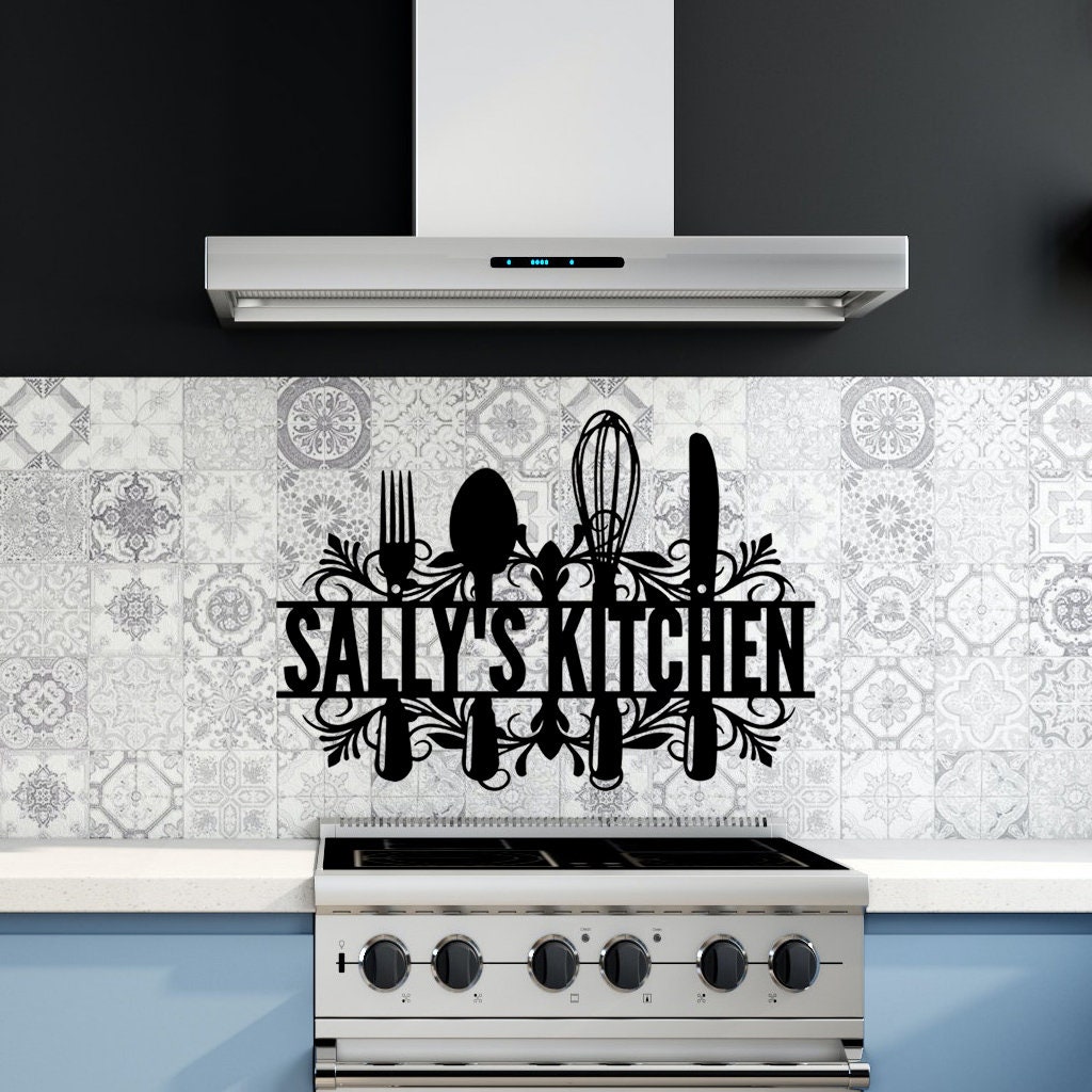Custom Kitchen Metal Wall Led Sign-personalized Kitchen Metal - Etsy