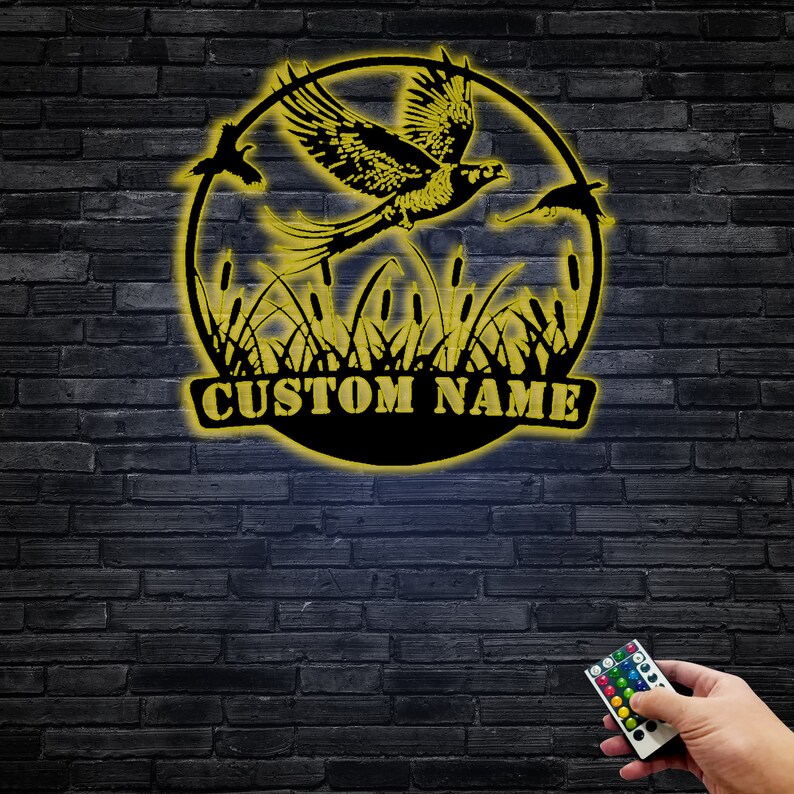 Custom Pheasant Metal Wall Sign-personalized Pheasant Metal Wall Art ...