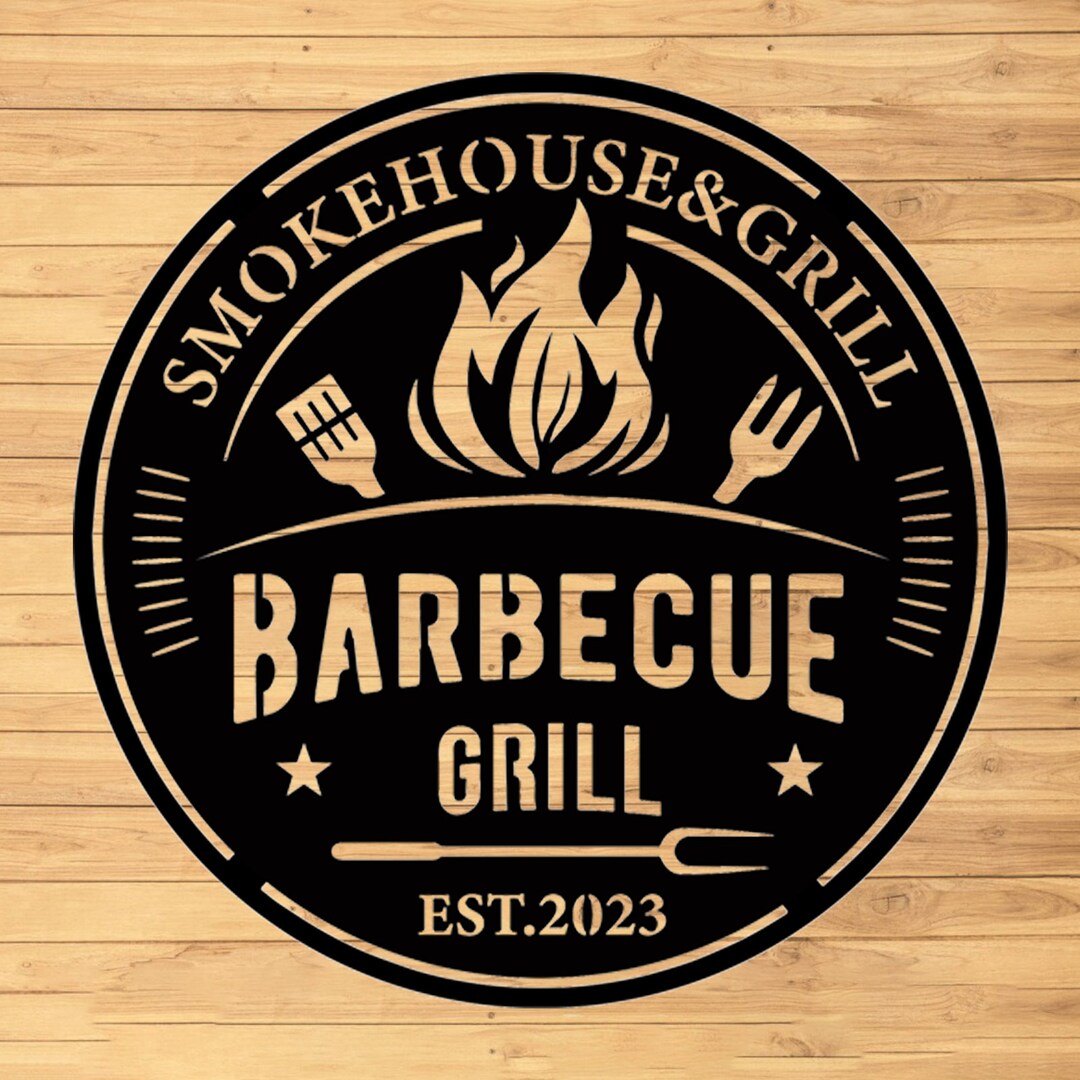 Custom BBQ Metal Wall Signs-personalized Grill Sign-out Door Kitchen ...