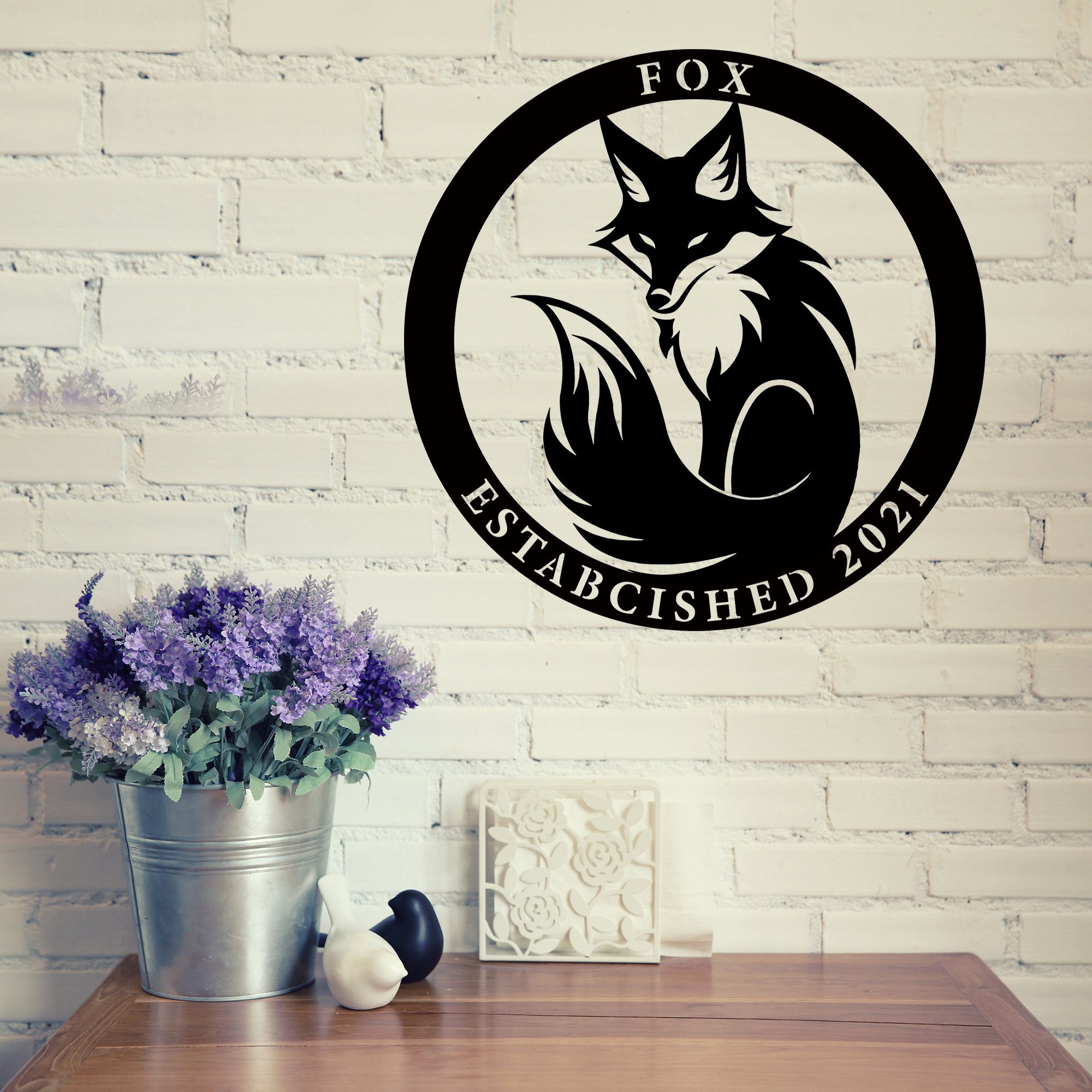 Custom Fox Metal Wall Led Signs-personalized Metal Fox Decor-custom Fox ...