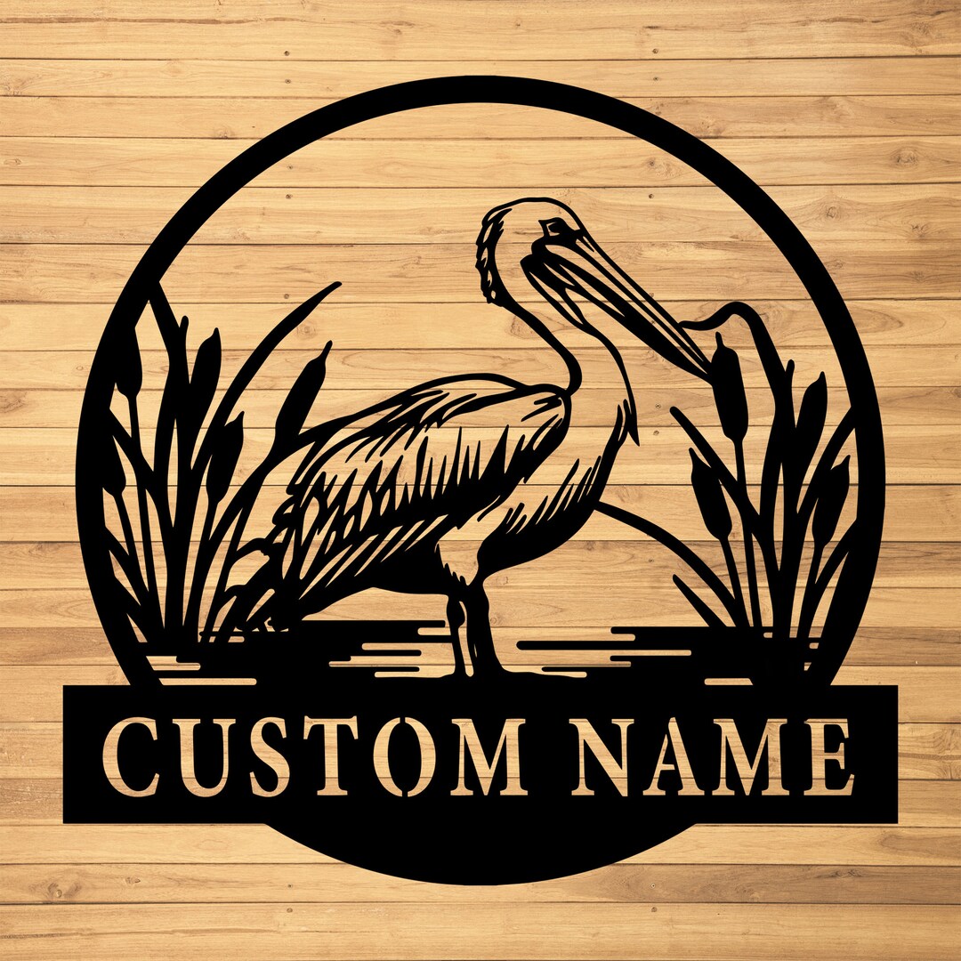 Custom Pelican Metal Wall Sign-personalized Pelican Metal Wall Art ...