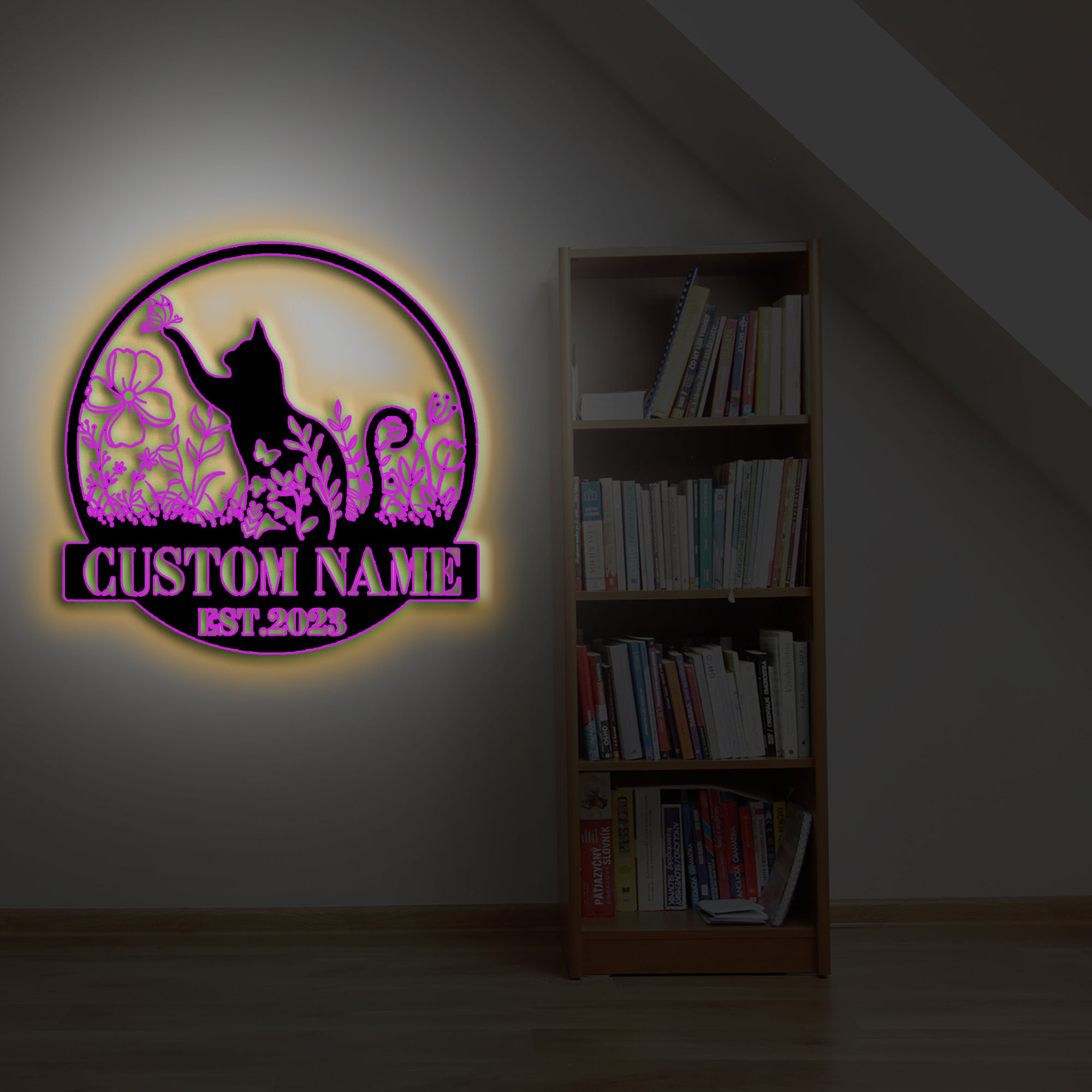 Custom Cat Metal Wall Sign-personalized Cat Metal Wall Art-cat - Etsy