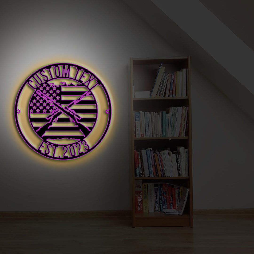 Custom Gun Metal Wall Sign-personalized Gun Metal Wall Art-gun Metal ...