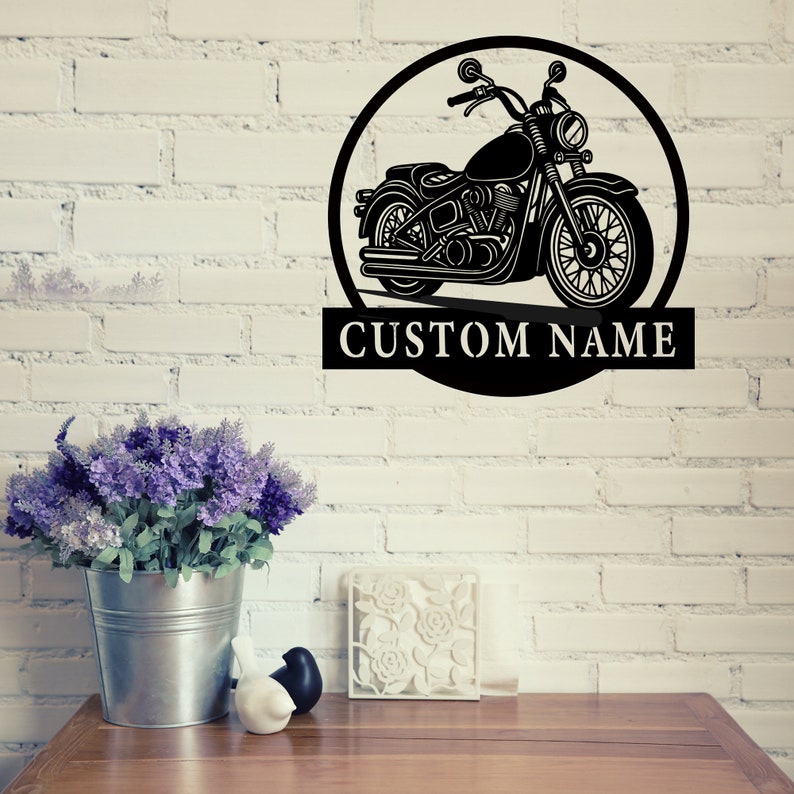 Custom Motorcycle Metal Wall Sign-personalized Motorcycle Metal Wall ...