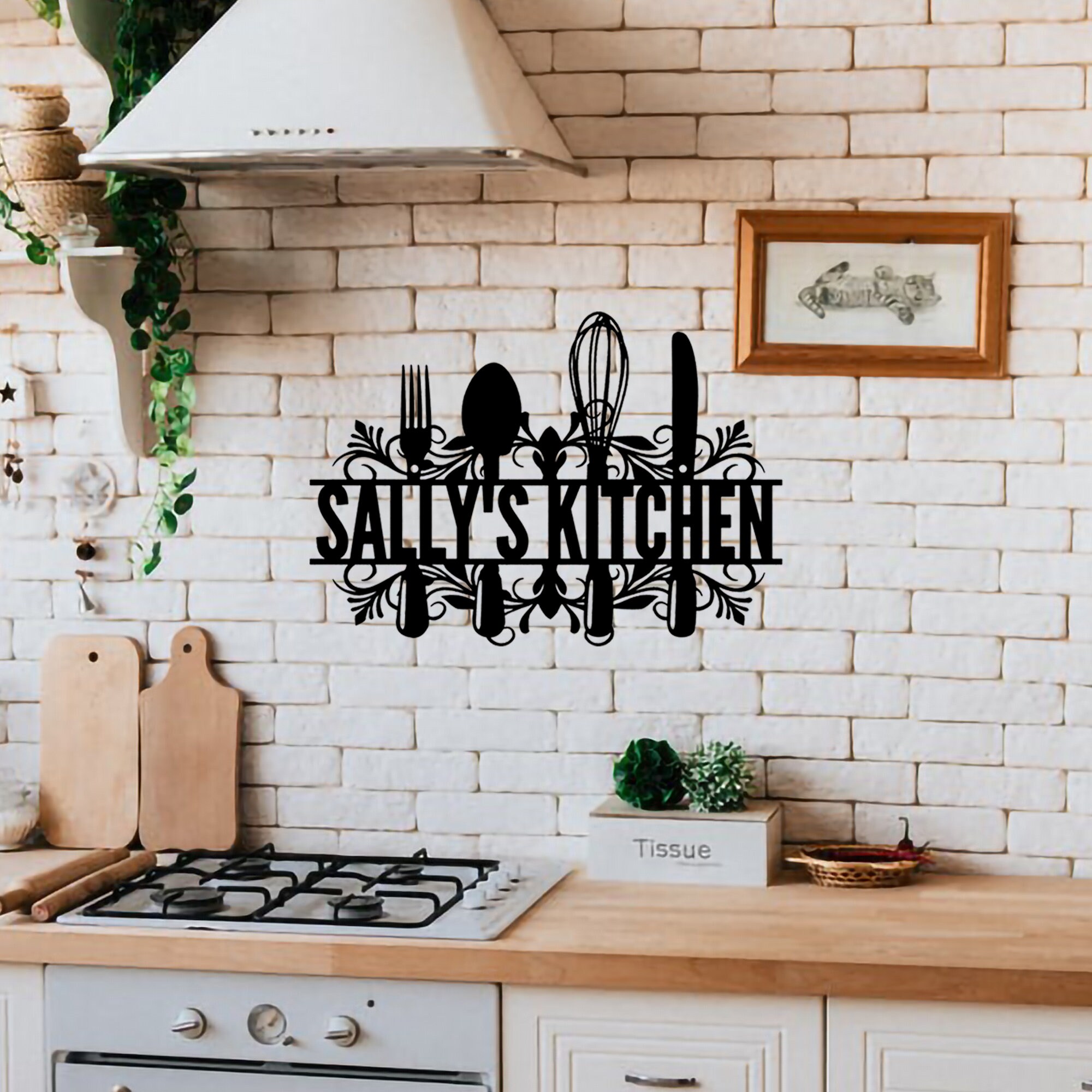 Custom Kitchen Metal Wall Led Sign-personalized Kitchen Metal - Etsy