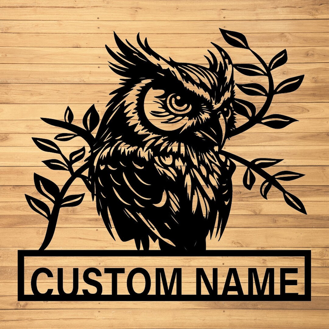 Custom Owl Metal Wall Signs,personalized Owl Metal Wall Art,couple Owl ...