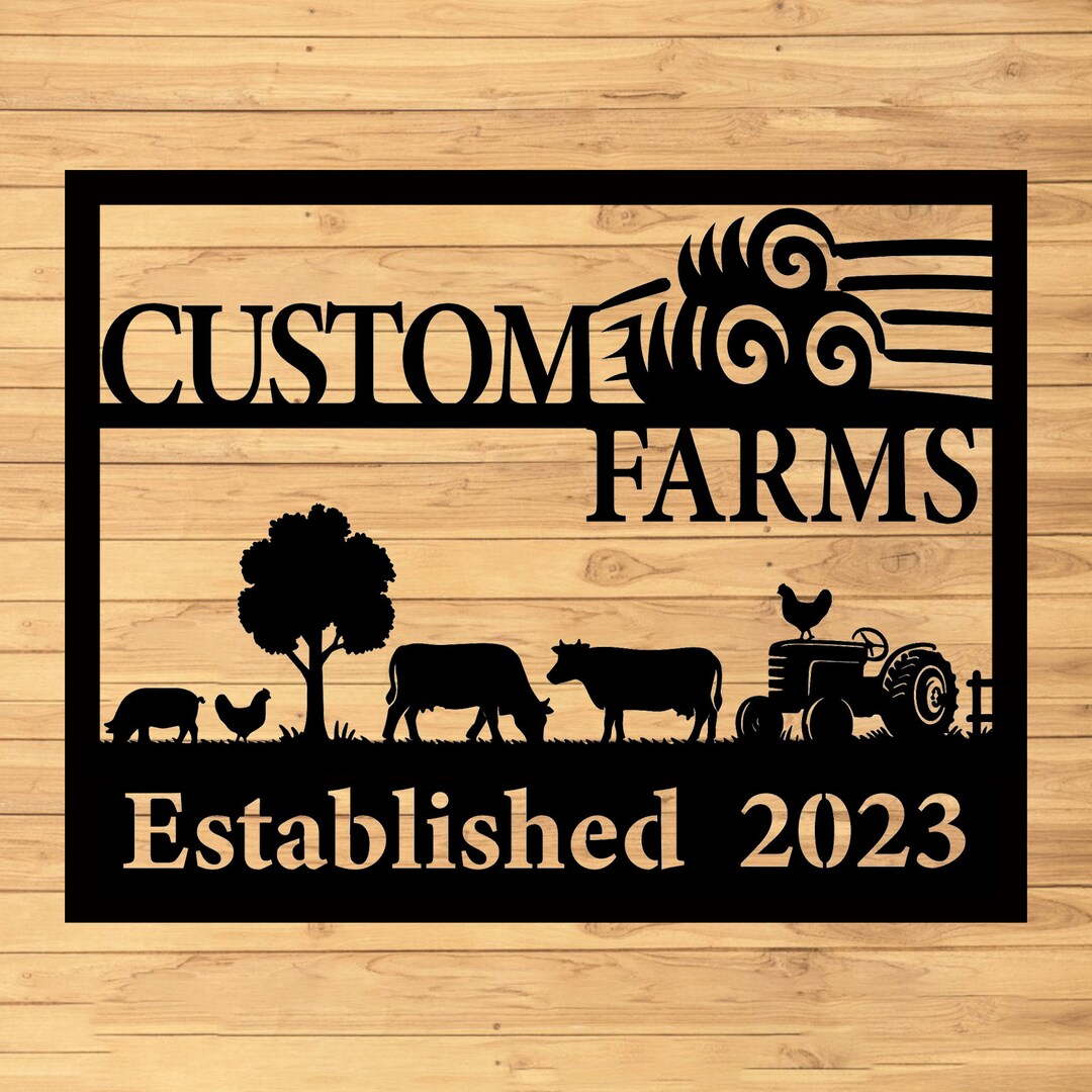 Custom Farm Metal Wall Signs-personalized Farm Metal Wall Art-farmhouse ...