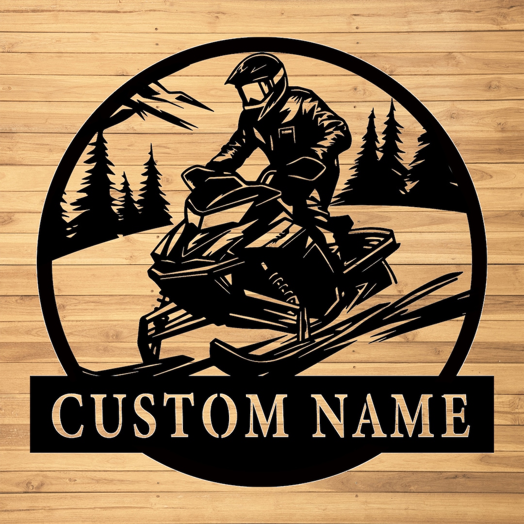 Custom Snowmoblie Metal Wall Signs-personalized Snowmobile Metal Wall ...