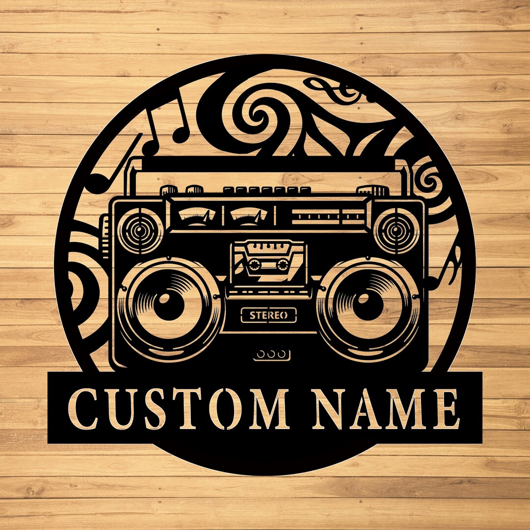 Custom Boombox Metal Wall Sign-personalized Boombox Metal Wall Art-boombox Metal Wall Decor ...