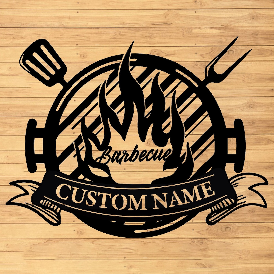 Custom BBQ Metal Wall Signs-personalized Grill Sign-out Door Kitchen ...