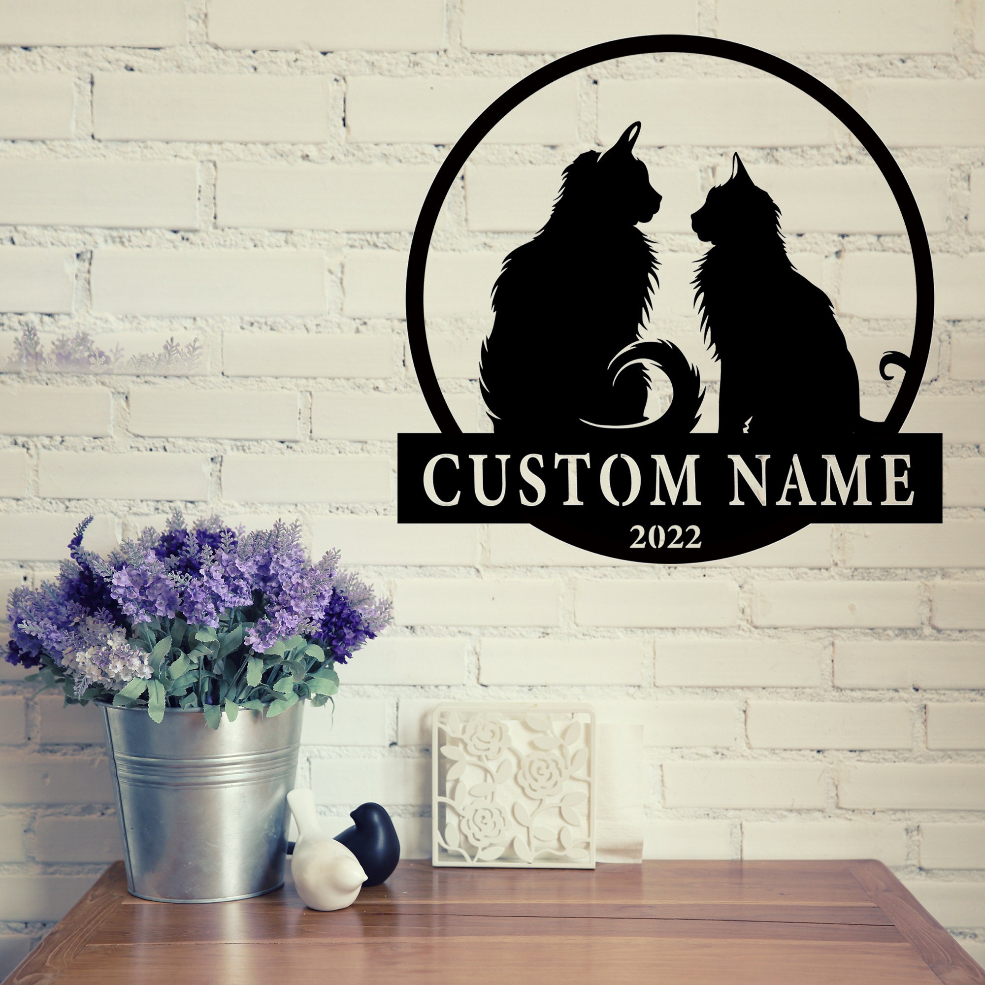 Custom Cat Metal Wall Signs-personalized Cat Metal Wall Art-cat Lovers ...