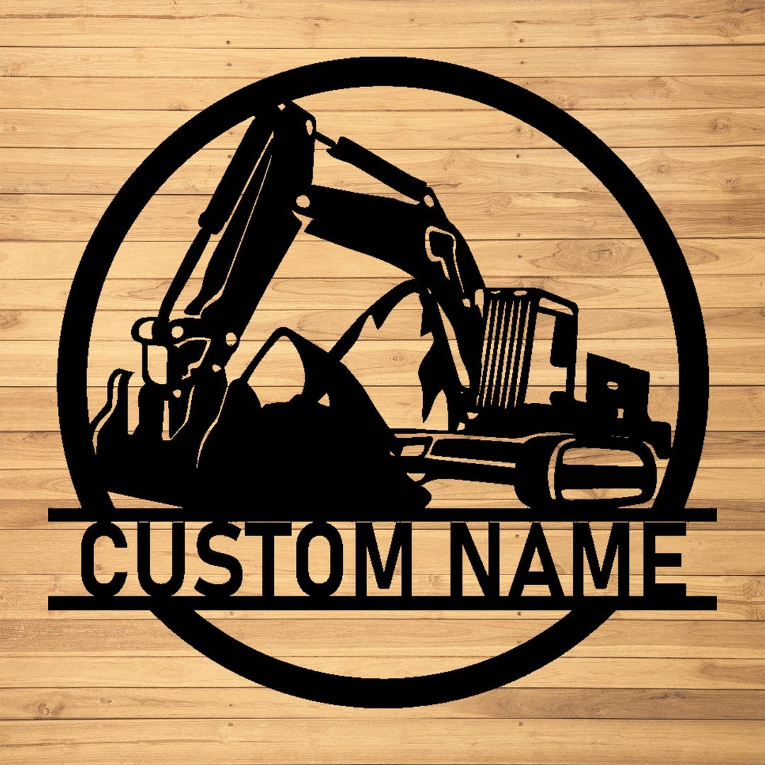 Custom Excavator Metal Wall Sign-personalized Excavator Metal Wall Art ...