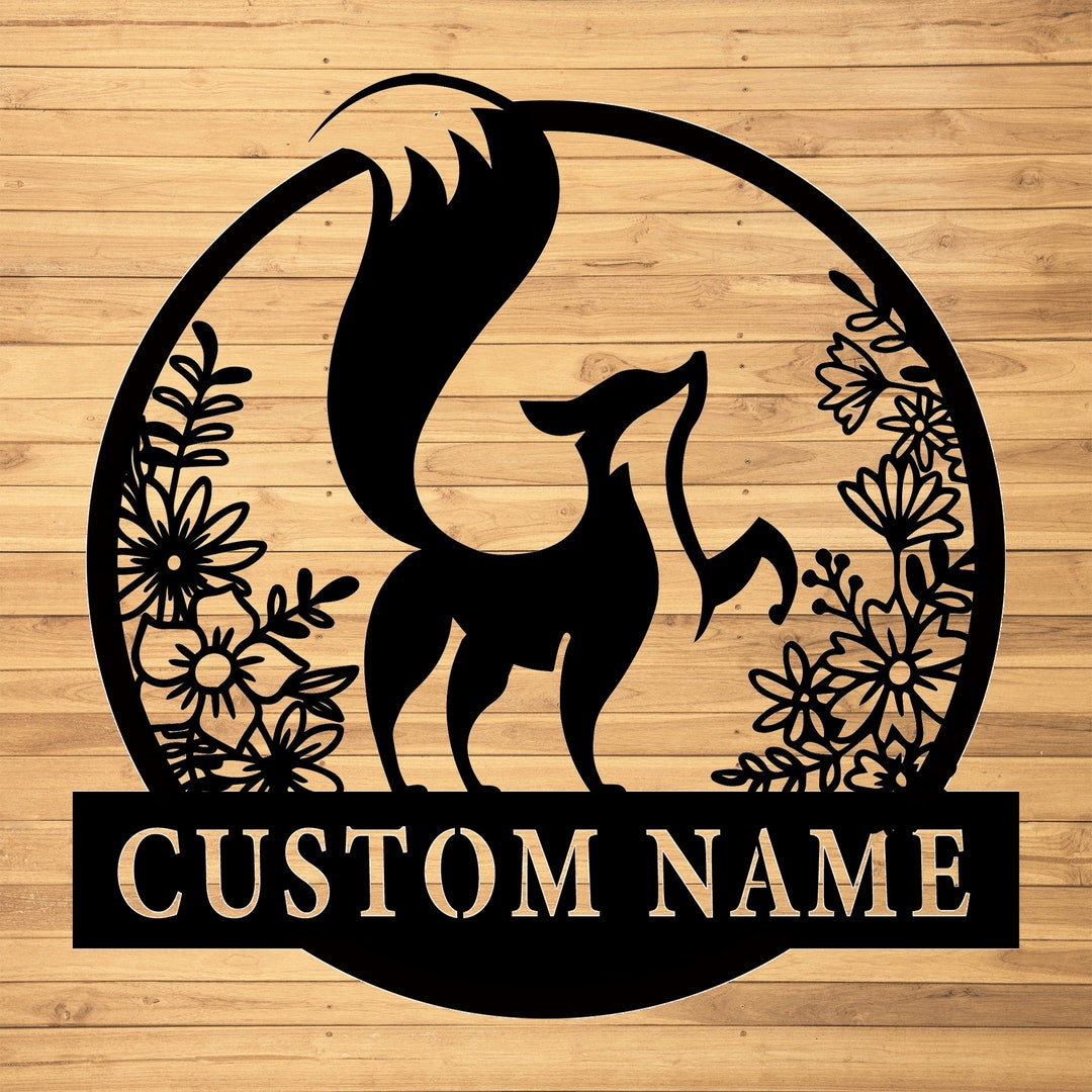 Custom Fox Metal Wall Led Signs-personalized Metal Fox Decor-custom Fox ...